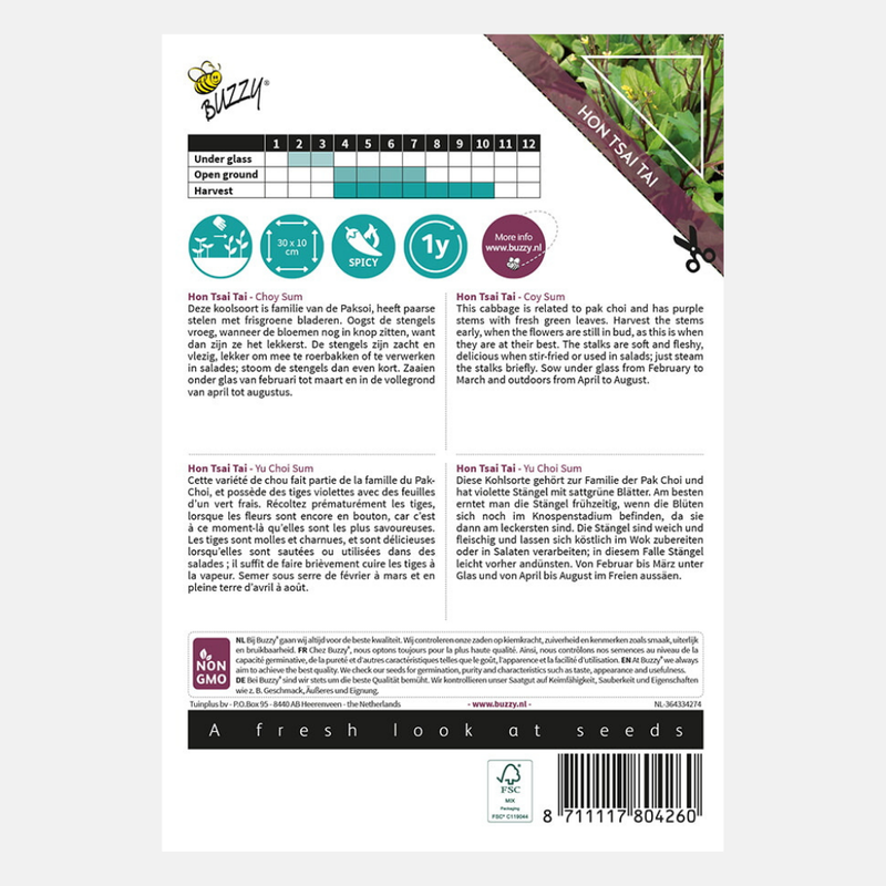 Hon Tsai Tai 'Choy Sum' - paars – PLUKKERS