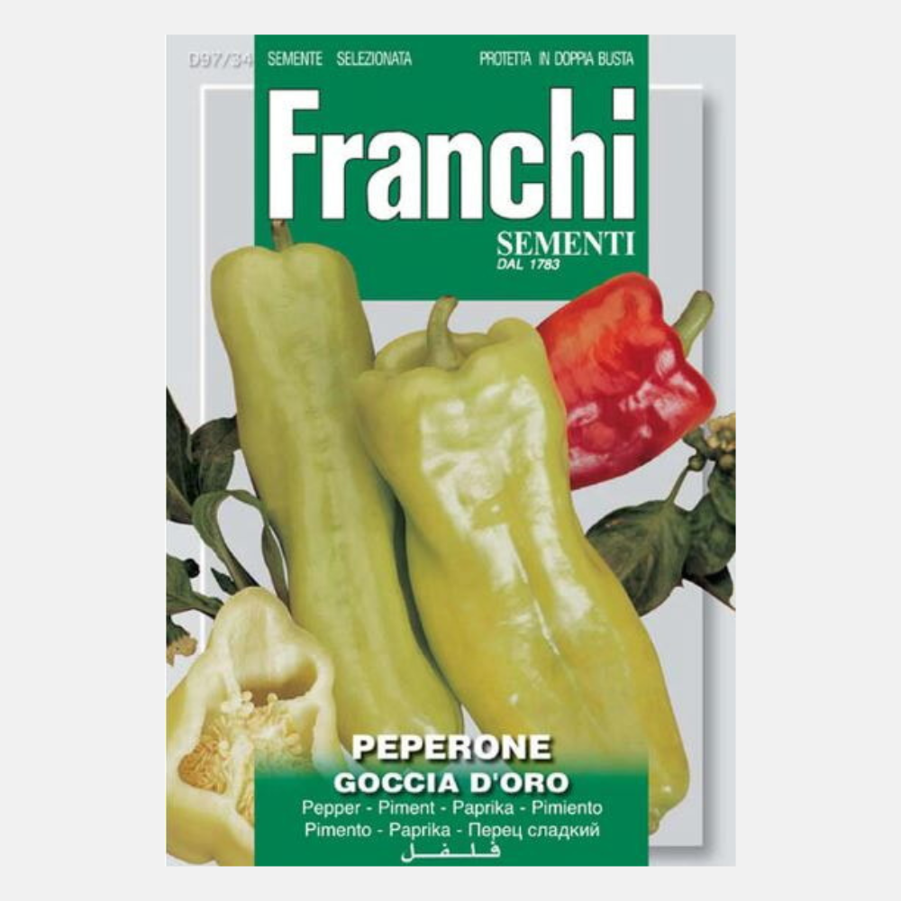 Gele zoete peper 'Peperone Goccia D'Oro' – Plukkers.com