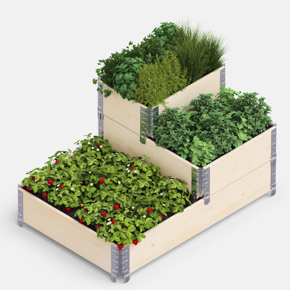 Verhoogde moestuinbak / palletrand onbehandeld hout (80x 120 cm) – PLUKKERS